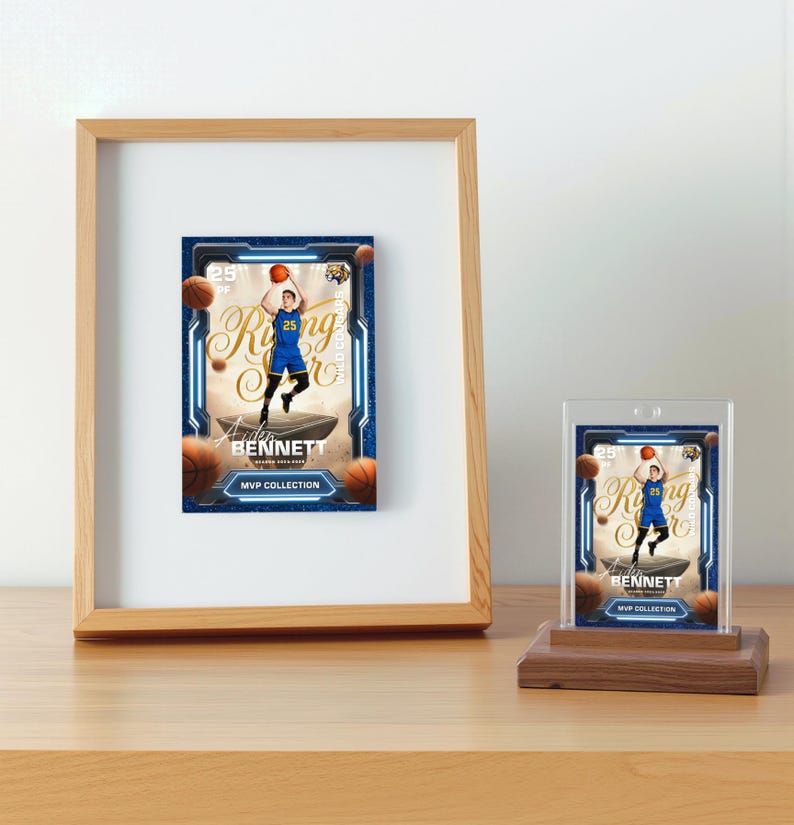 Editable Basketball Trading Card Template: Sports Card 2.5x3.5" and 5x7 ...