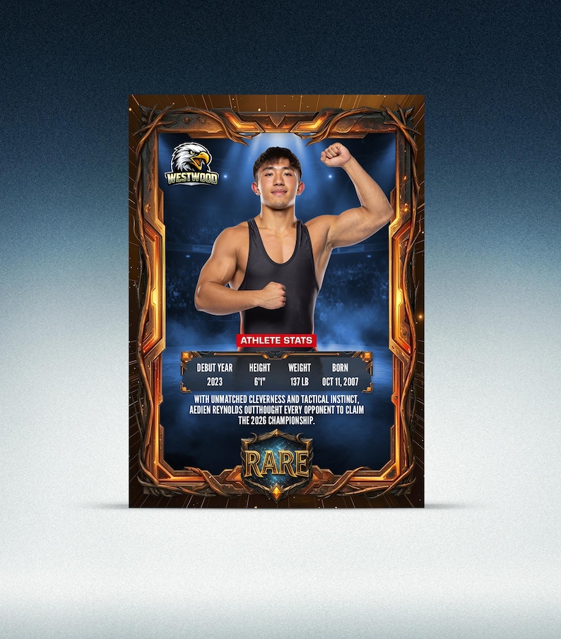 Wrestling Trading Card Template | Photoshop Editable Sports Card 2.5x3 ...