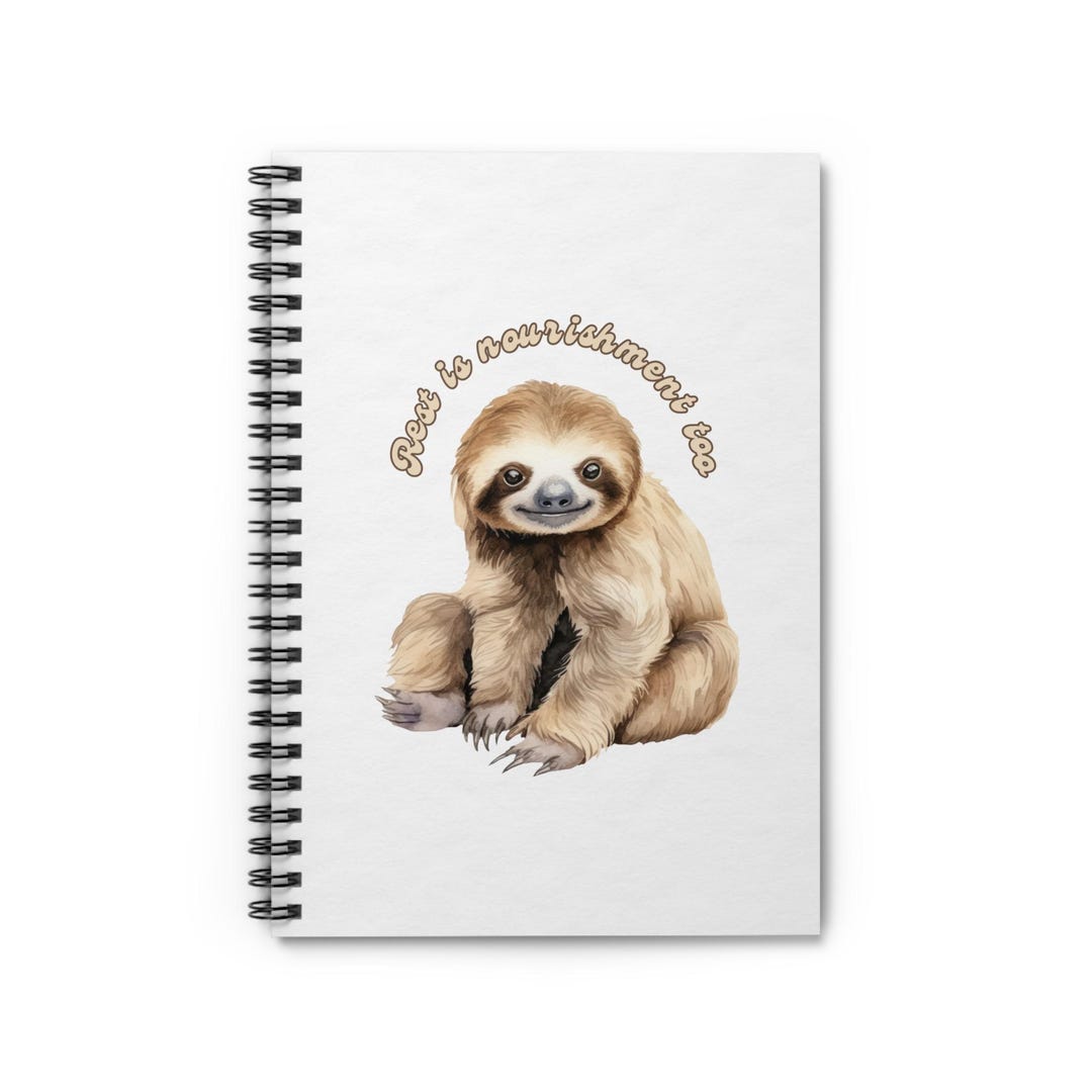 Sloth-themed Spiral Notebook, Cute Stationery, Journal Gift, Motivation ...