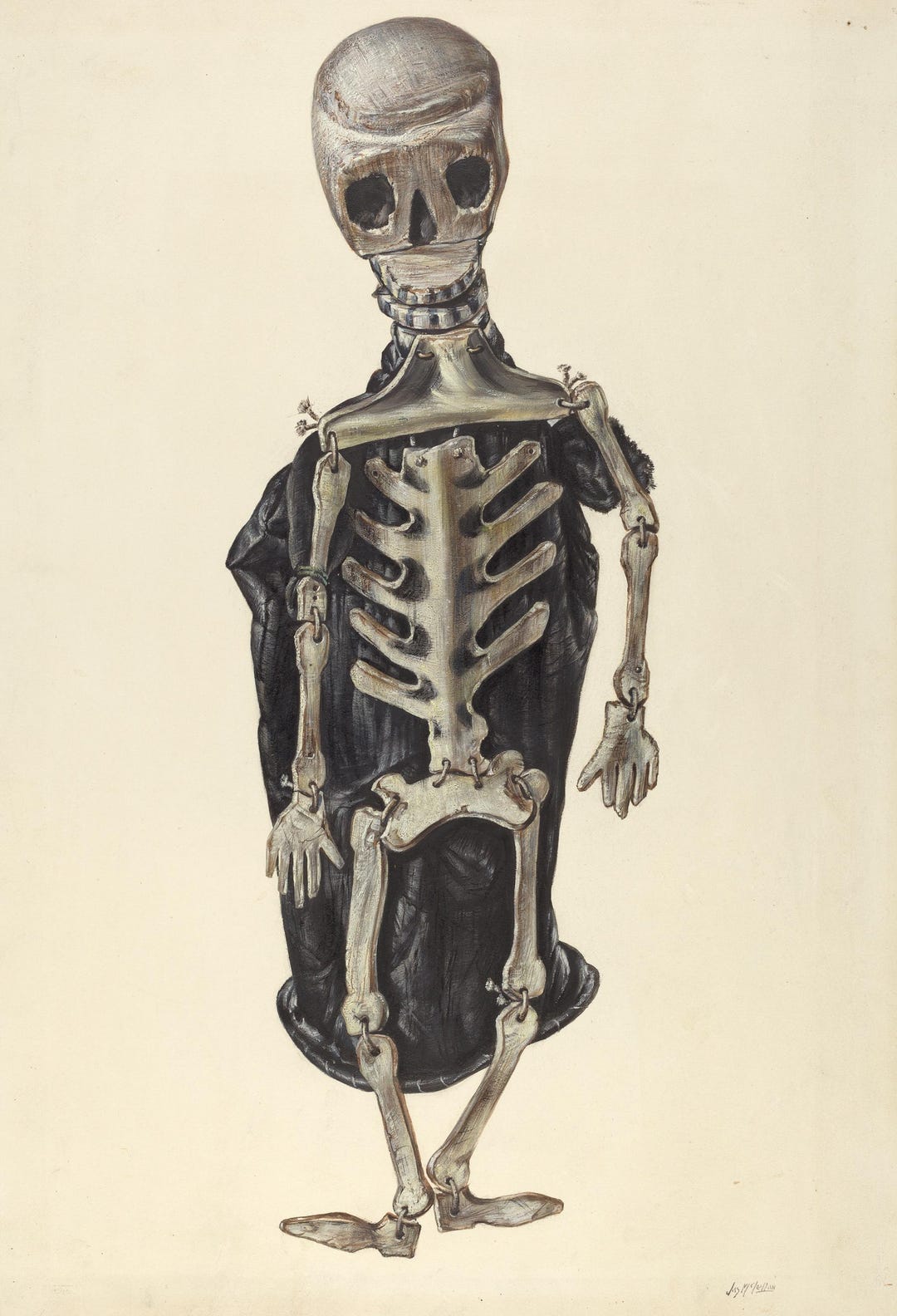 Antique Skeleton Watercolor Painting - DIGITAL DOWNLOAD Spooky - Creepy ...