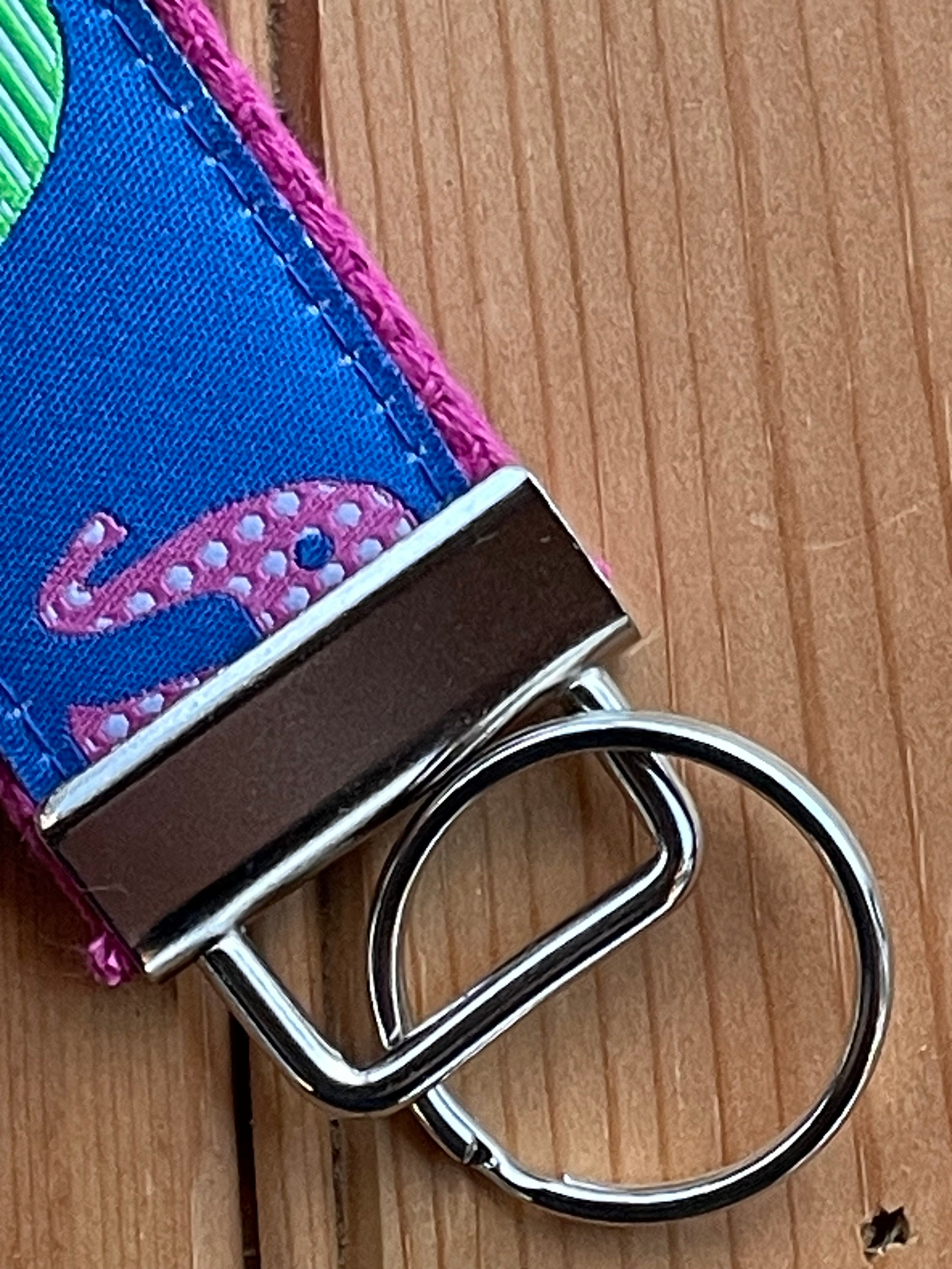 Mini Key Fob / Pink and Green Elephants / Ready to Ship - Etsy