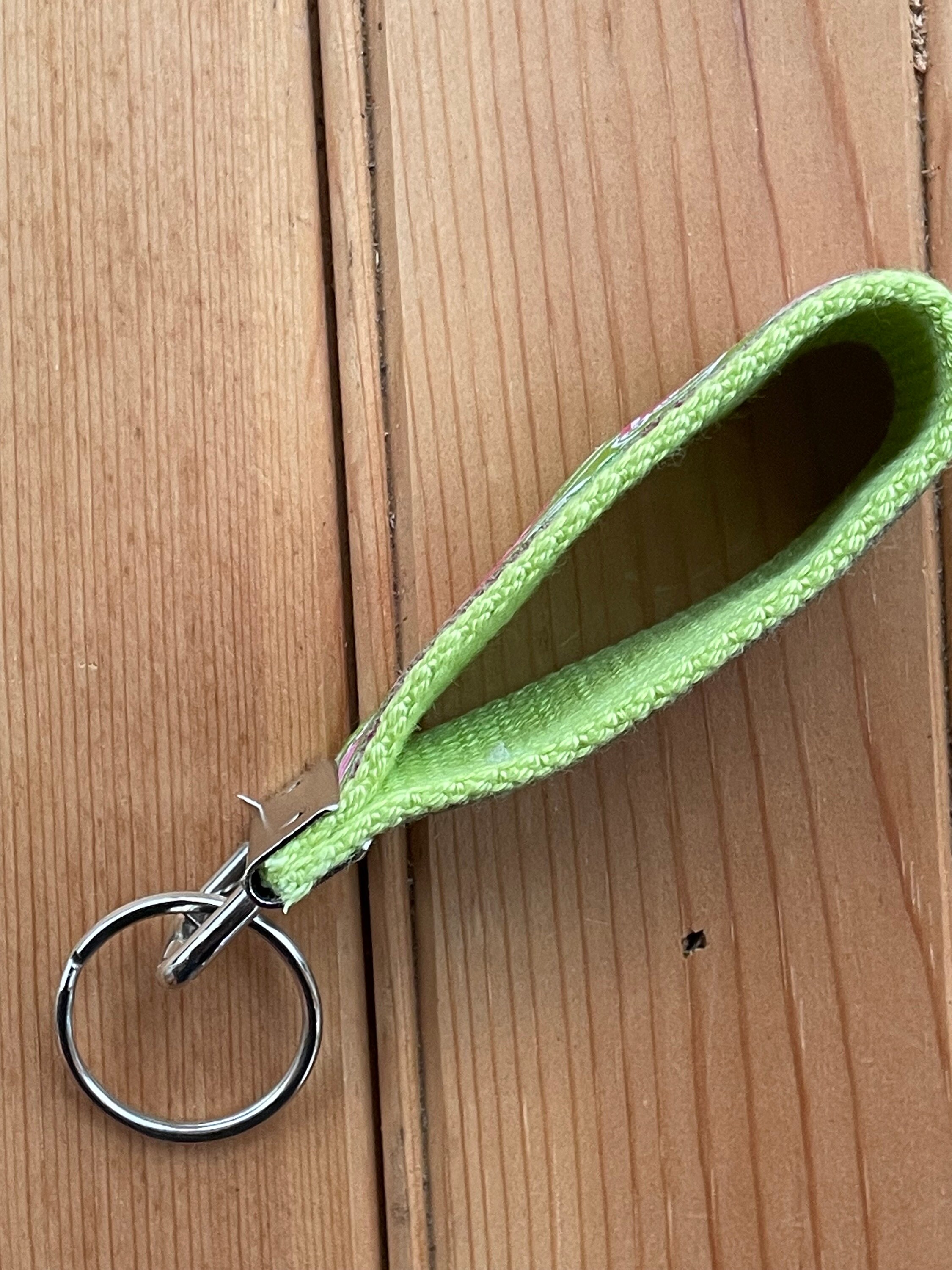 Tropical Fish Key Fob, Jacquard Ribbon on Green Cotton - Etsy