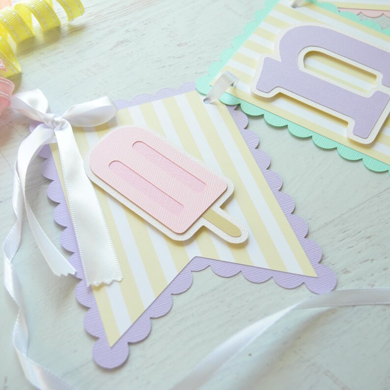 Popsicle First Birthday Banner: Pastel One Sweet Decor - Etsy