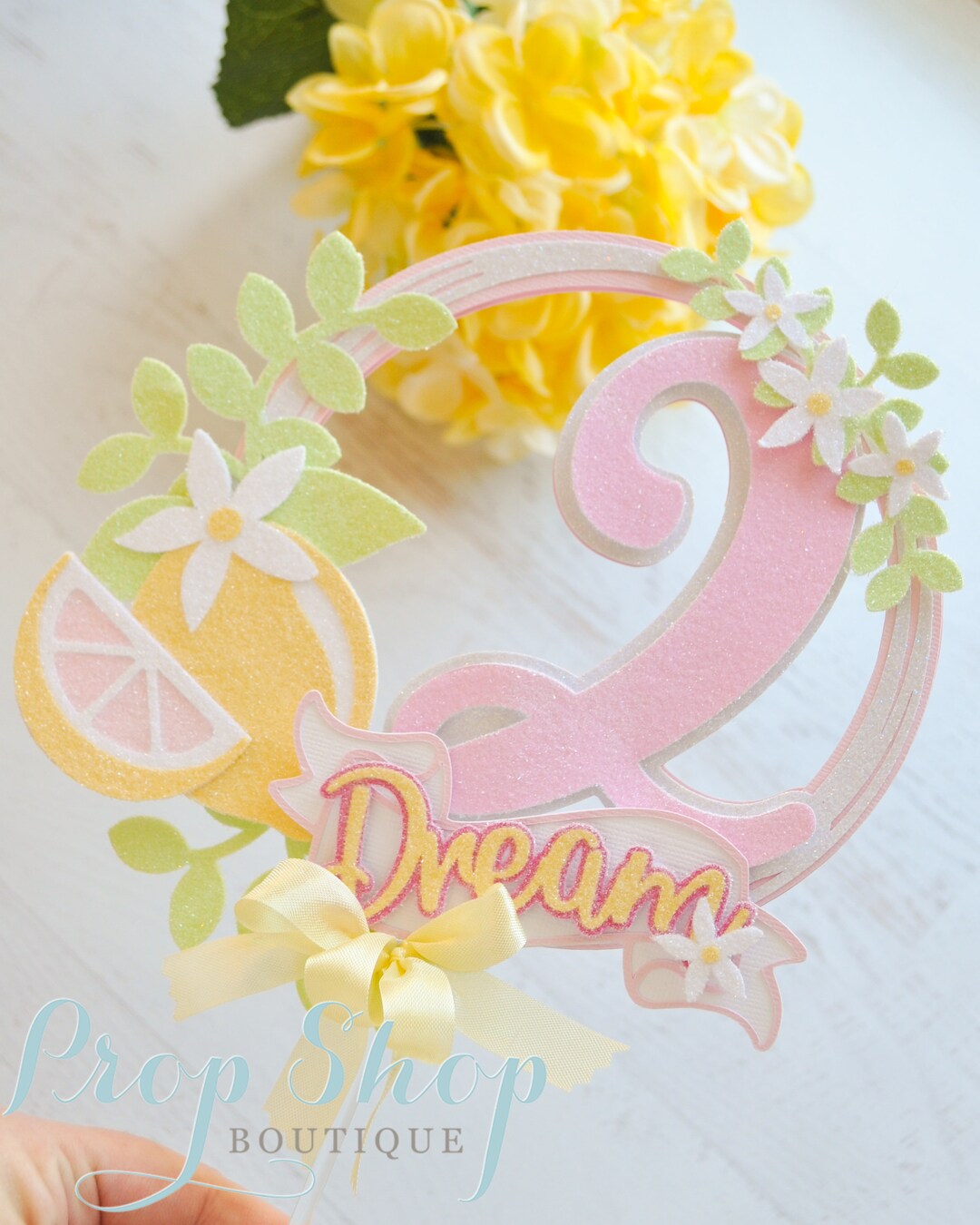 Pink Lemonade Cake Topper Lemon Cake Topper Lemon Cake Smash - Etsy