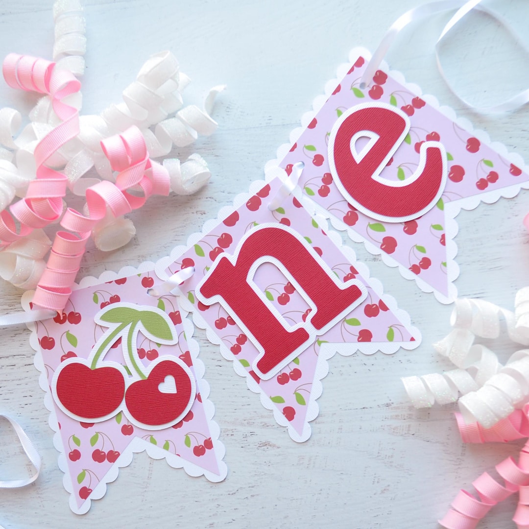 Cherry High Chair Banner, Cherry ONE Banner, Cherry Sweet First ...