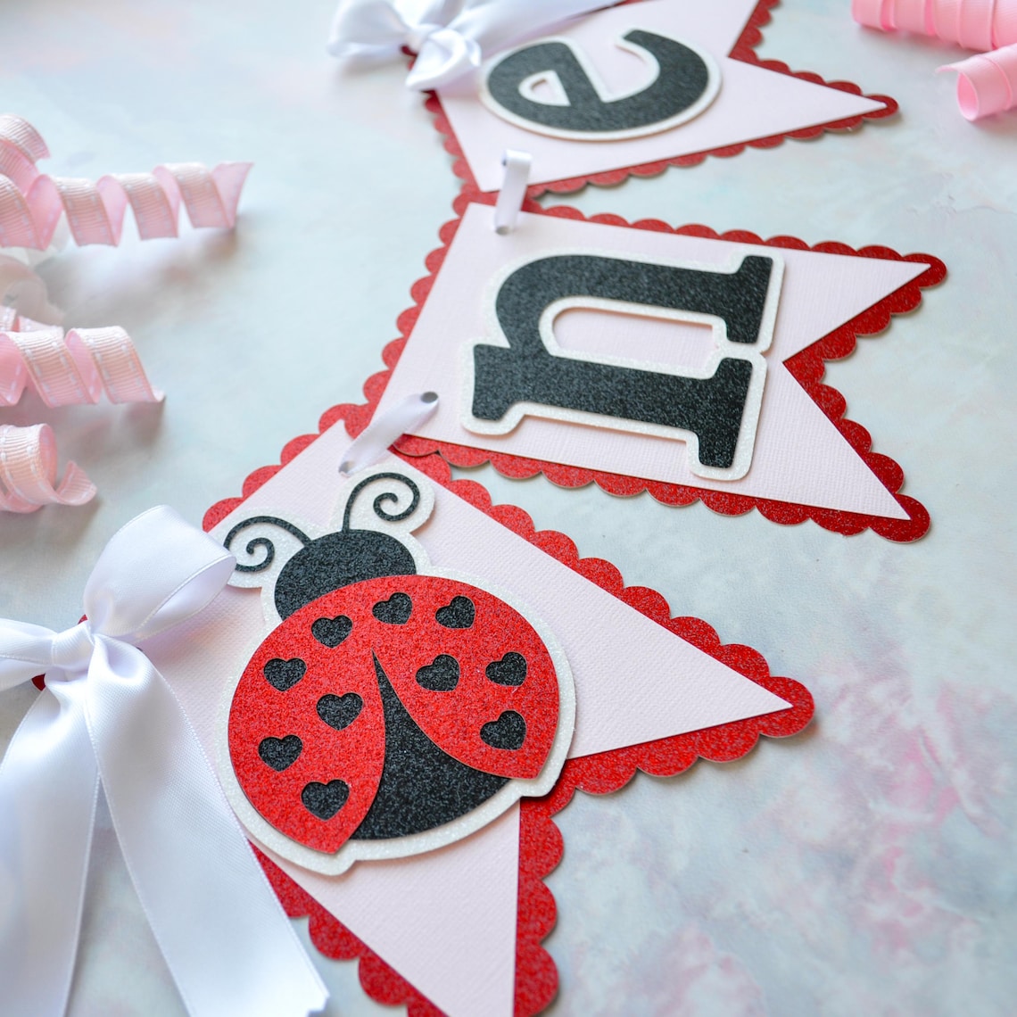 Ladybug High Chair Banner, Ladybug ONE Banner, Ladybug First Birthday ...