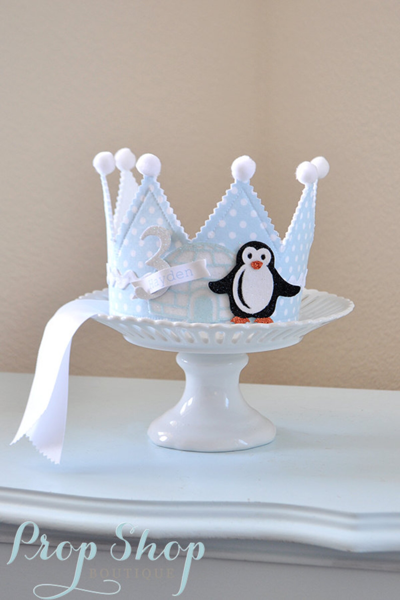 Winter Penguin Crown Birthday Crown Special Occasion Dress - Etsy