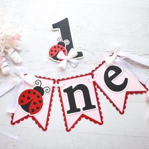 Ladybug High Chair Banner, Ladybug ONE Banner, Ladybug First Birthday ...