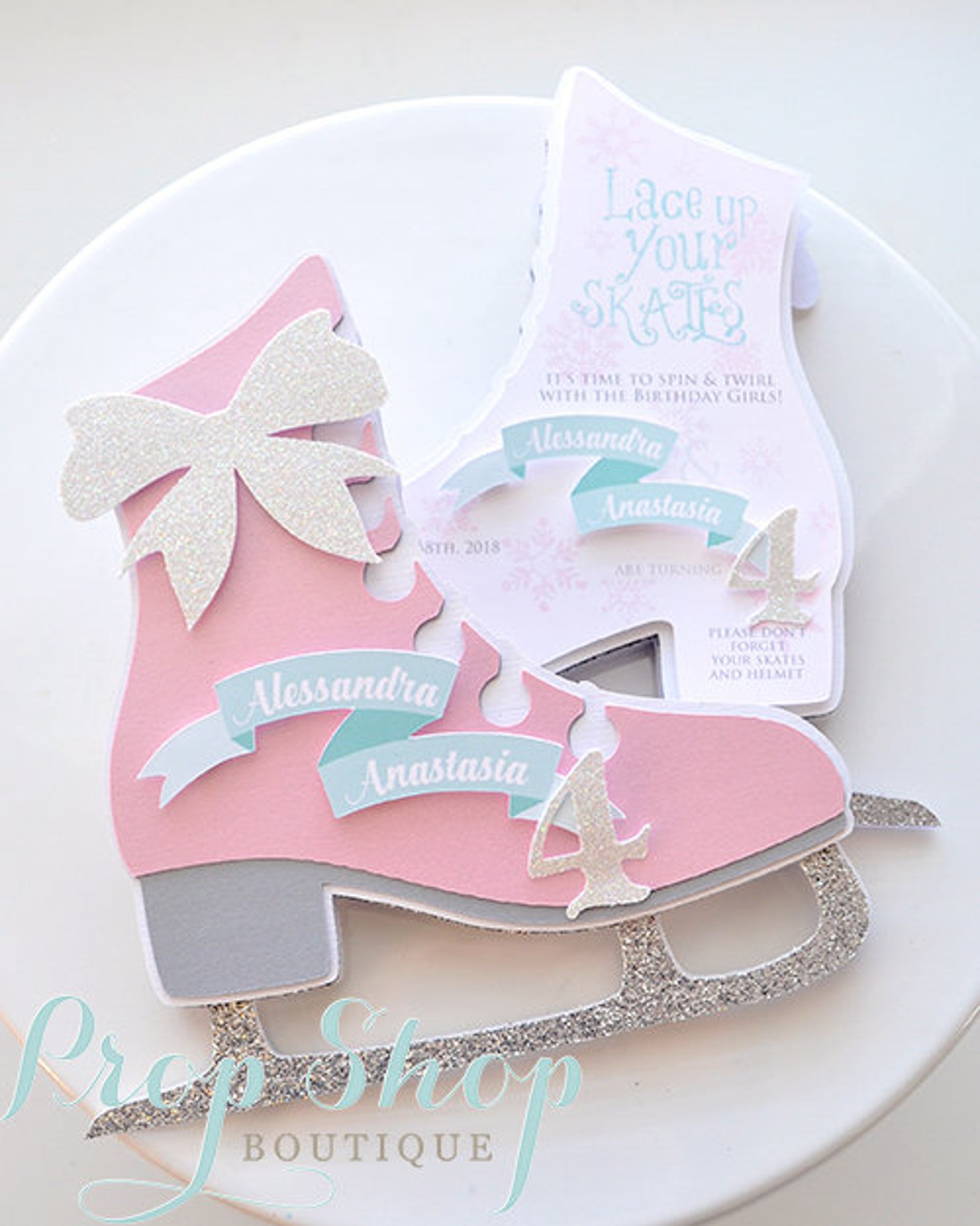 Girl's Ice Skating Birthday Invitations Ice Skating - Etsy