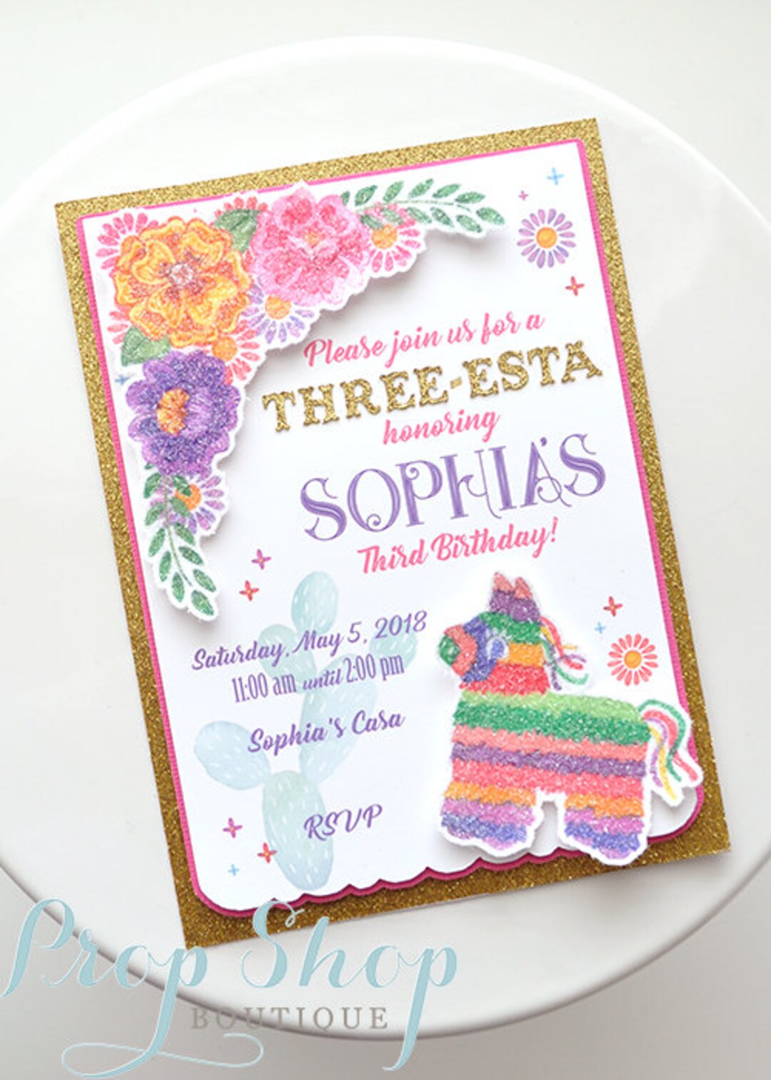 Three-esta Fiesta Birthday Invitation Fiesta Invite Fiesta - Etsy