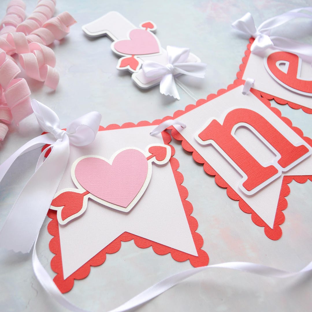 Little Heartbreaker 1st Birthday Banner: Cupid Heart Valentine Decor ...