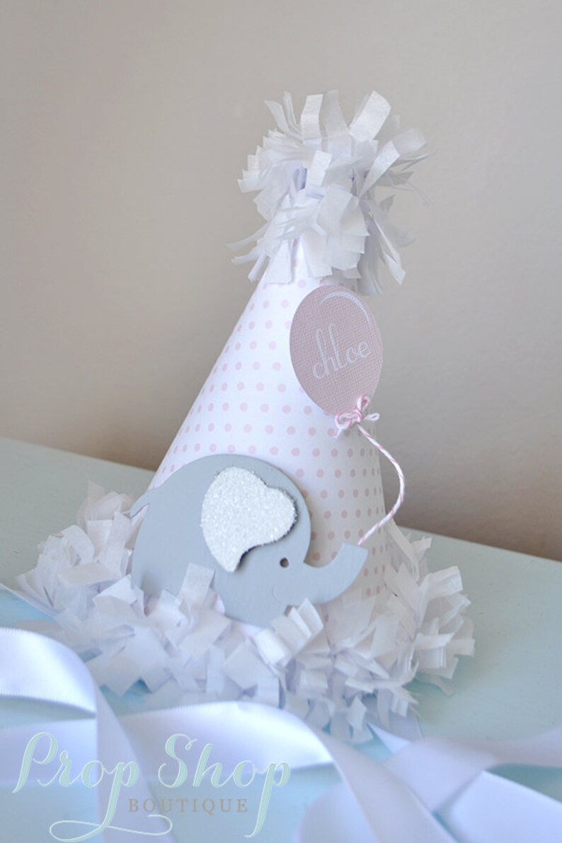 Girl's Little Elephant Birthday Party Hat Elephant Cake | Etsy