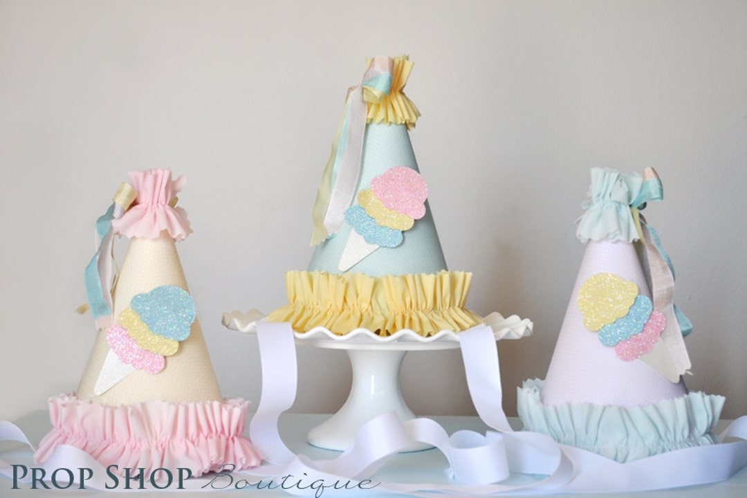 Sweet Shop Ice Cream Birthday Party Hat, Sweet One First Birthday Party ...