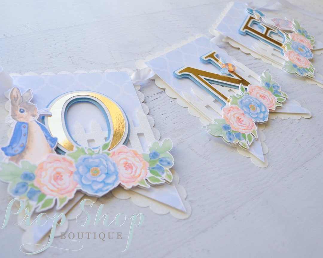 Peter Rabbit Birthday Banner, Peter Rabbit High Chair Banner, Peter ...