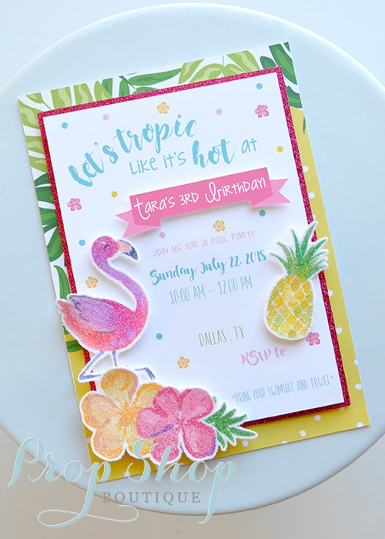 Tropic Like it's Hot Flamingo Pineapple Birthday | Etsy