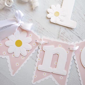 Daisy First Birthday Banner, Boho Pink Highchair Decor - Etsy