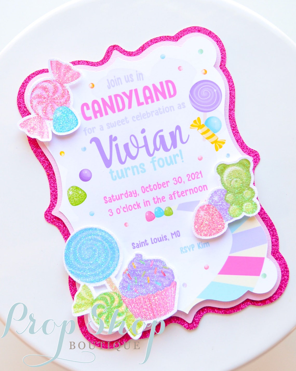 Candy Birthday Invitation - Etsy