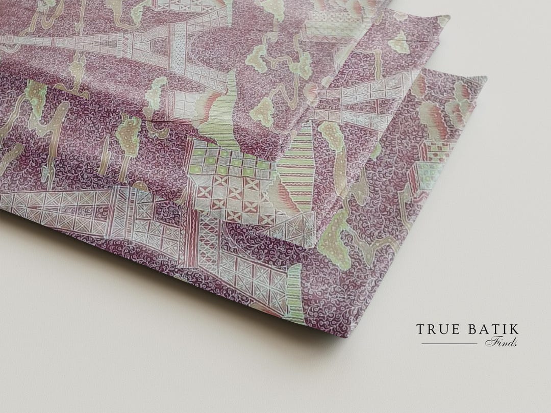 Modern Hand-drawn Batik Tulis: Motif Naratif Pemandangan Tanahan Cecek ...