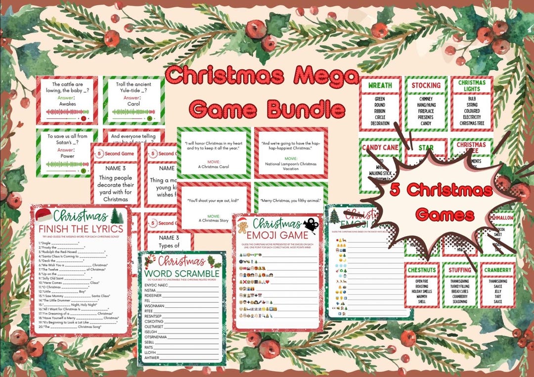 Christmas Games,christmas Mega Game Bundle,christmas Classroom Games ...
