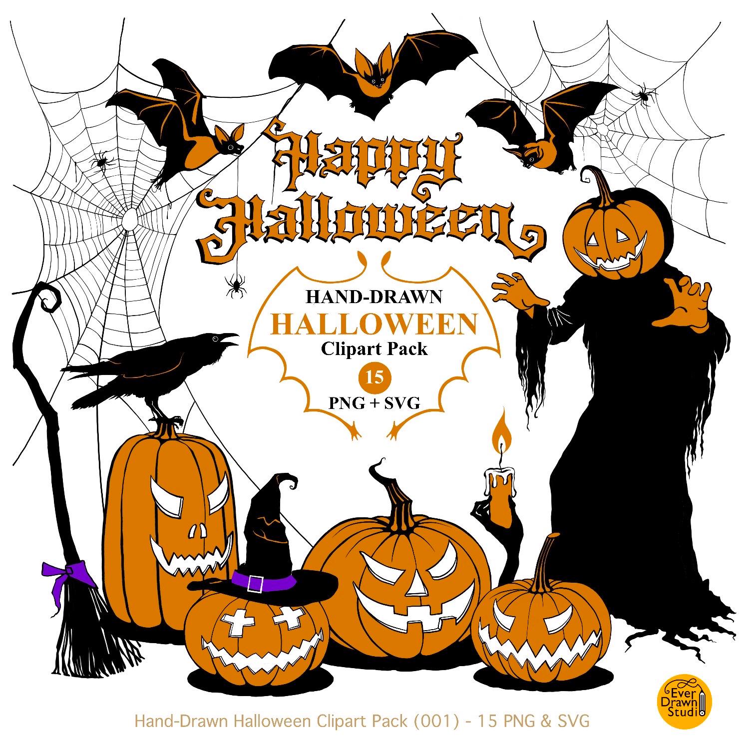 Halloween Clipart Pack - 15 PNG & SVG - Etsy