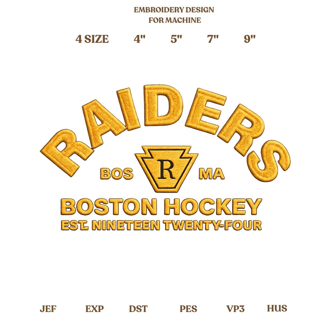 Boston Raiders Hockey Embroidery Design, Team Hollanov Embroidery File ...