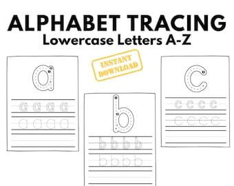 26 Printable Lowercase Alphabet Tracing Worksheets| Handwriting ...