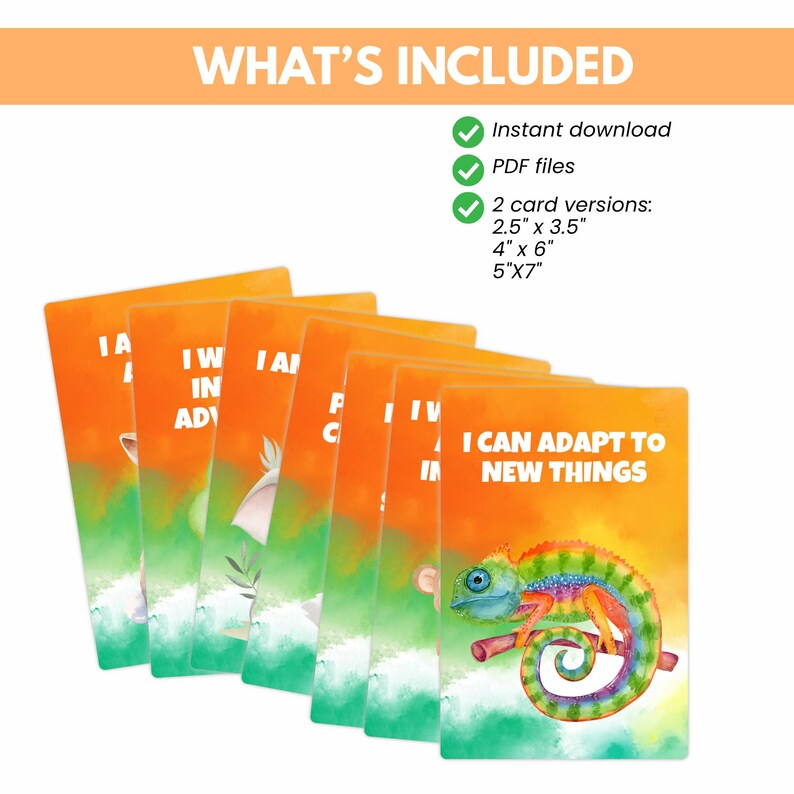 Kids Printable Watercolor Affirmation Cards With Animals | Instant ...