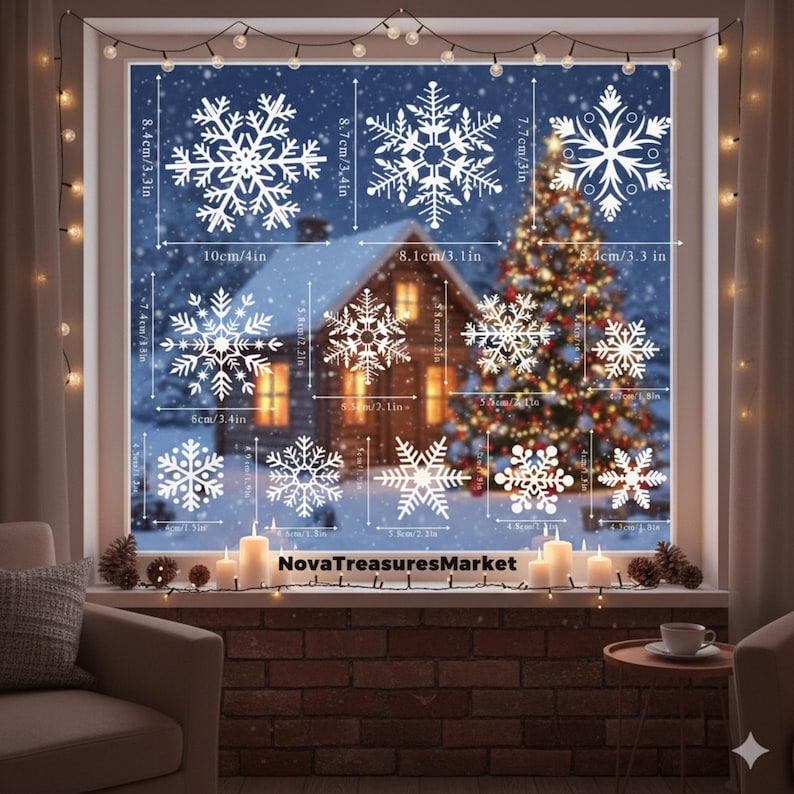 137pcs Christmas Snowflake Window Stickers – Removable Winter ...