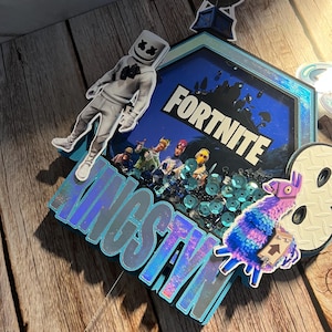 Gamer Cake Topper With Lights: Custom Cardstock Party Decor - Etsy