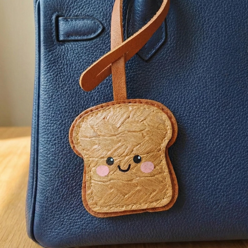 Funny Toast Bag Charm, Cute Bread Keychain, Kawaii Purse Charm, Funny ...