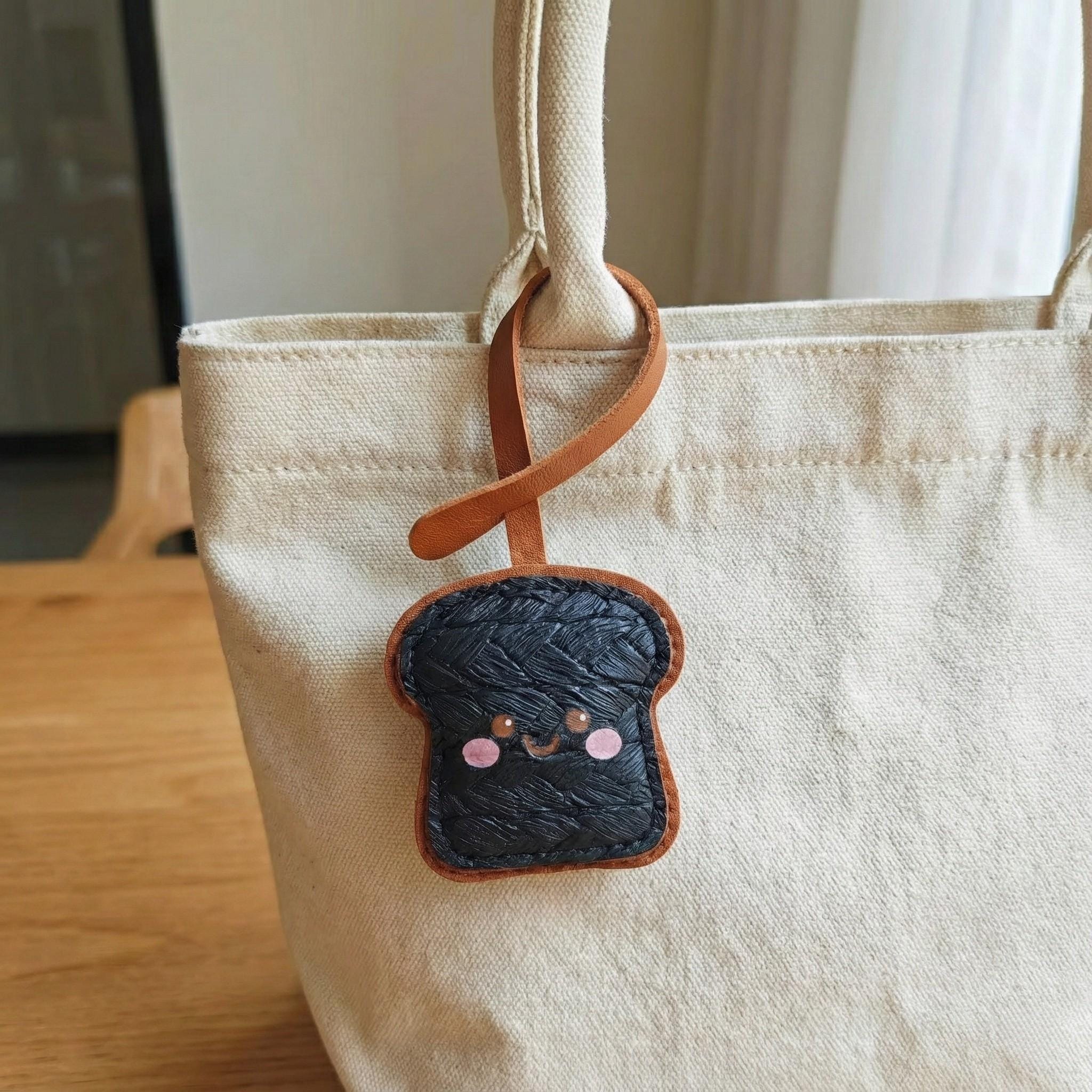 Funny Toast Bag Charm, Cute Bread Keychain, Kawaii Purse Charm, Funny ...