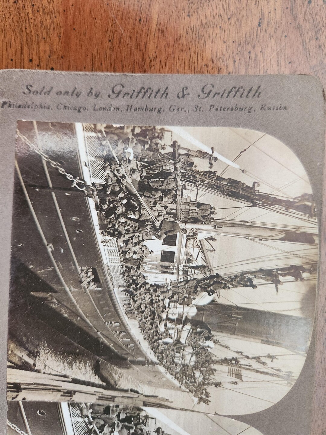 1898 Stereograph 1000 Boys in Blue on the SS Rio De Janeiro Bound for ...