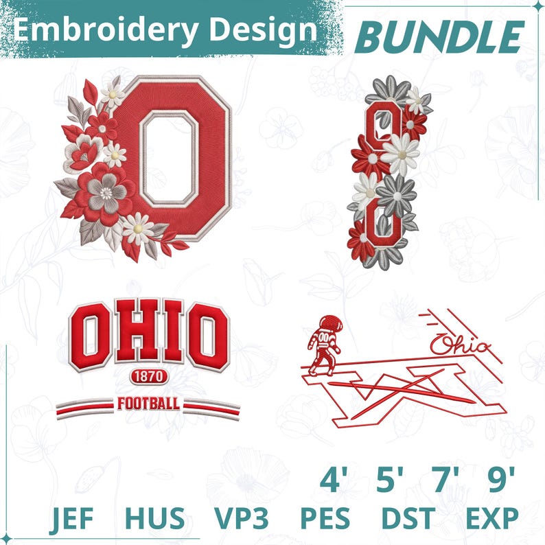 Brutus Ohio State Buckeyes Designs Bundle: Game Day Embroidery File ...