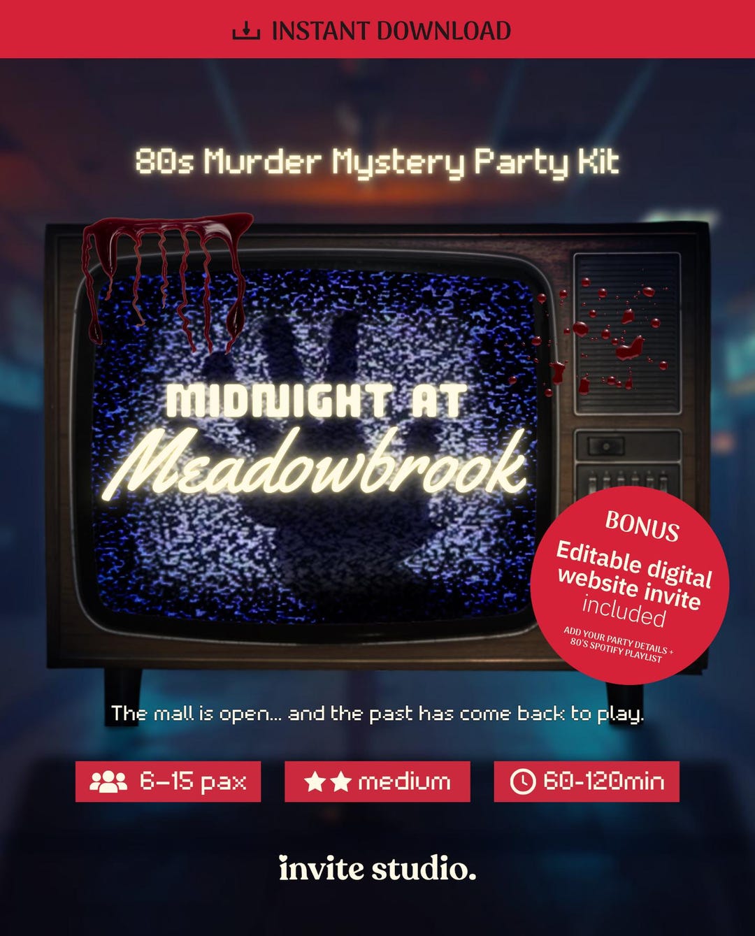 80s Murder Mystery Party Kit – Printable Game Night With Editable ...