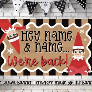 Christmas Elf Return Banner Template | Christmas Elf Painted Banner ...