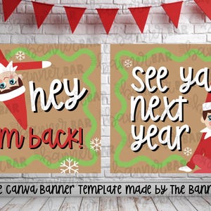 Mini Christmas Elf Set Template | Set of Elf Painted Banner | Editable ...