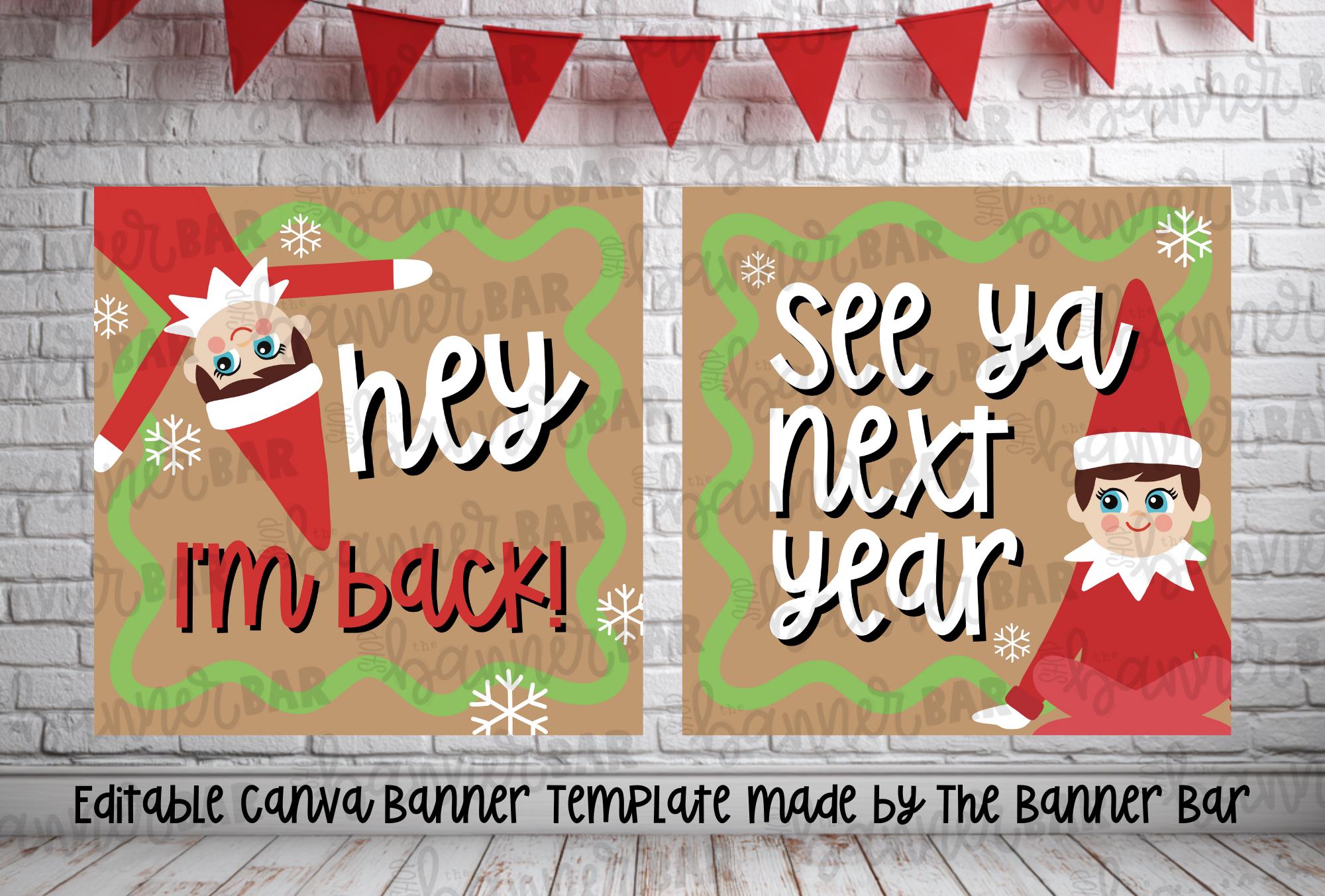 Mini Christmas Elf Set Template | Set of Elf Painted Banner | Editable ...