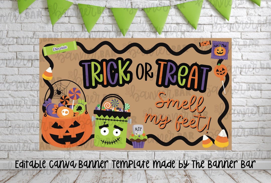 Happy Halloween Banner Template | Trick or Treat Painted Banner ...