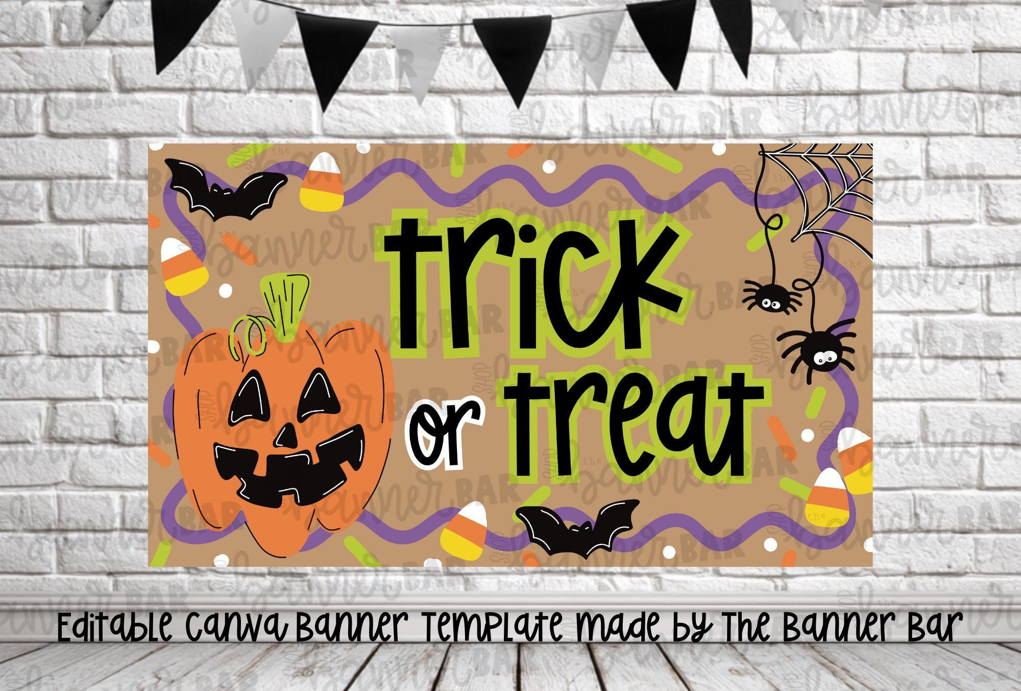 Happy Halloween Banner Template | Trick or Treat Painted Banner ...
