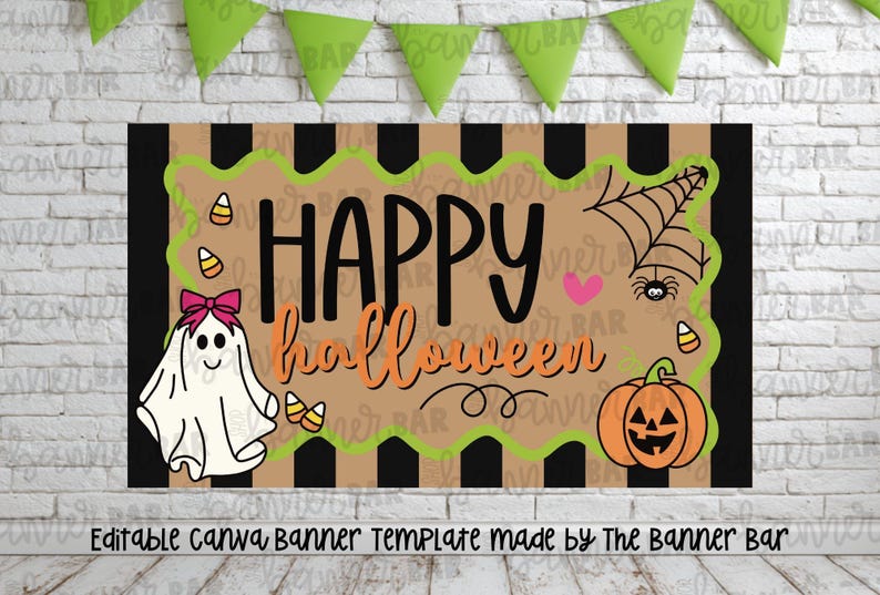 Happy Halloween Banner Template | Halloween Painted Banner | Editable ...
