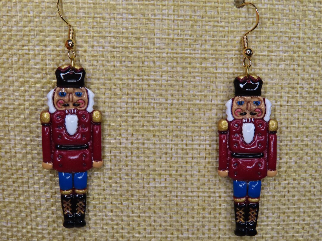 Nutcracker Christmas Polymer Clay Earrings on 18k Gold-filled Hooks ...