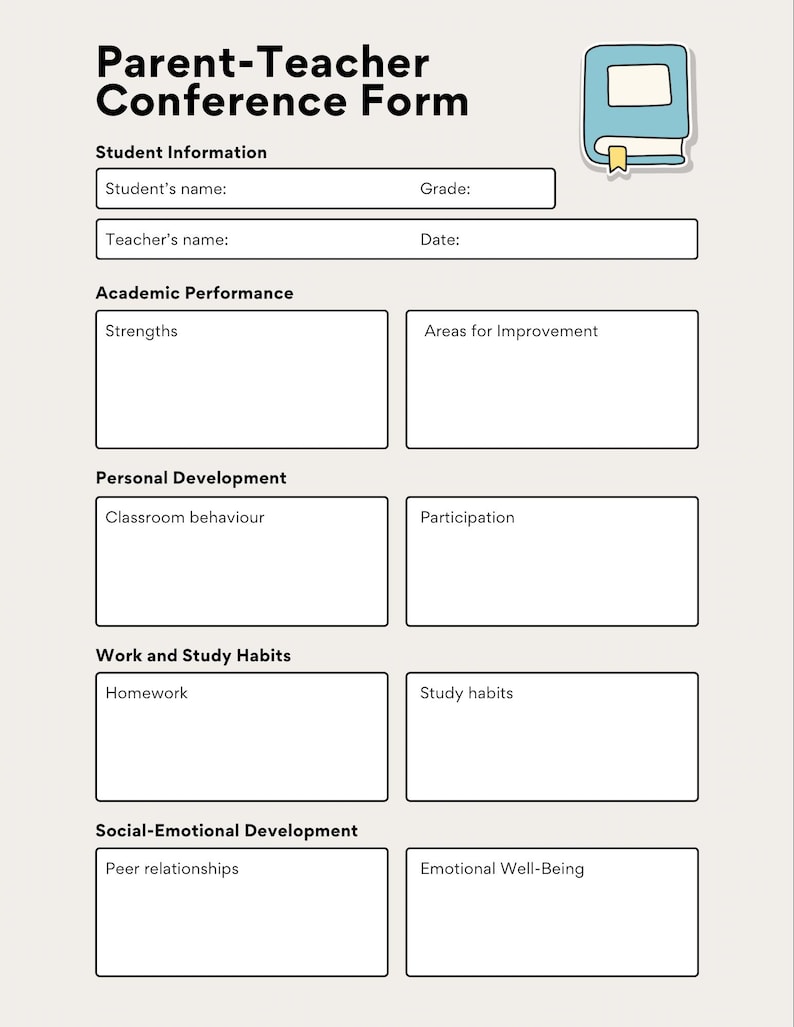 Parent Teacher Conference Notes Template | Teacher Planner Printable ...