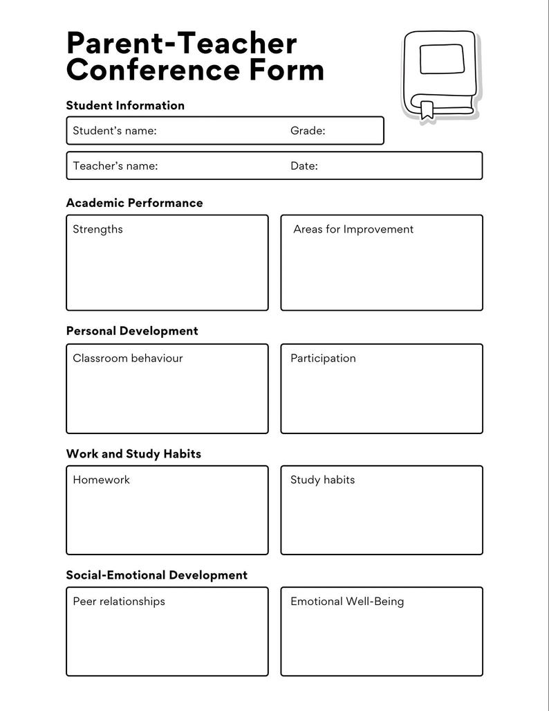 Parent Teacher Conference Notes Template | Teacher Planner Printable ...