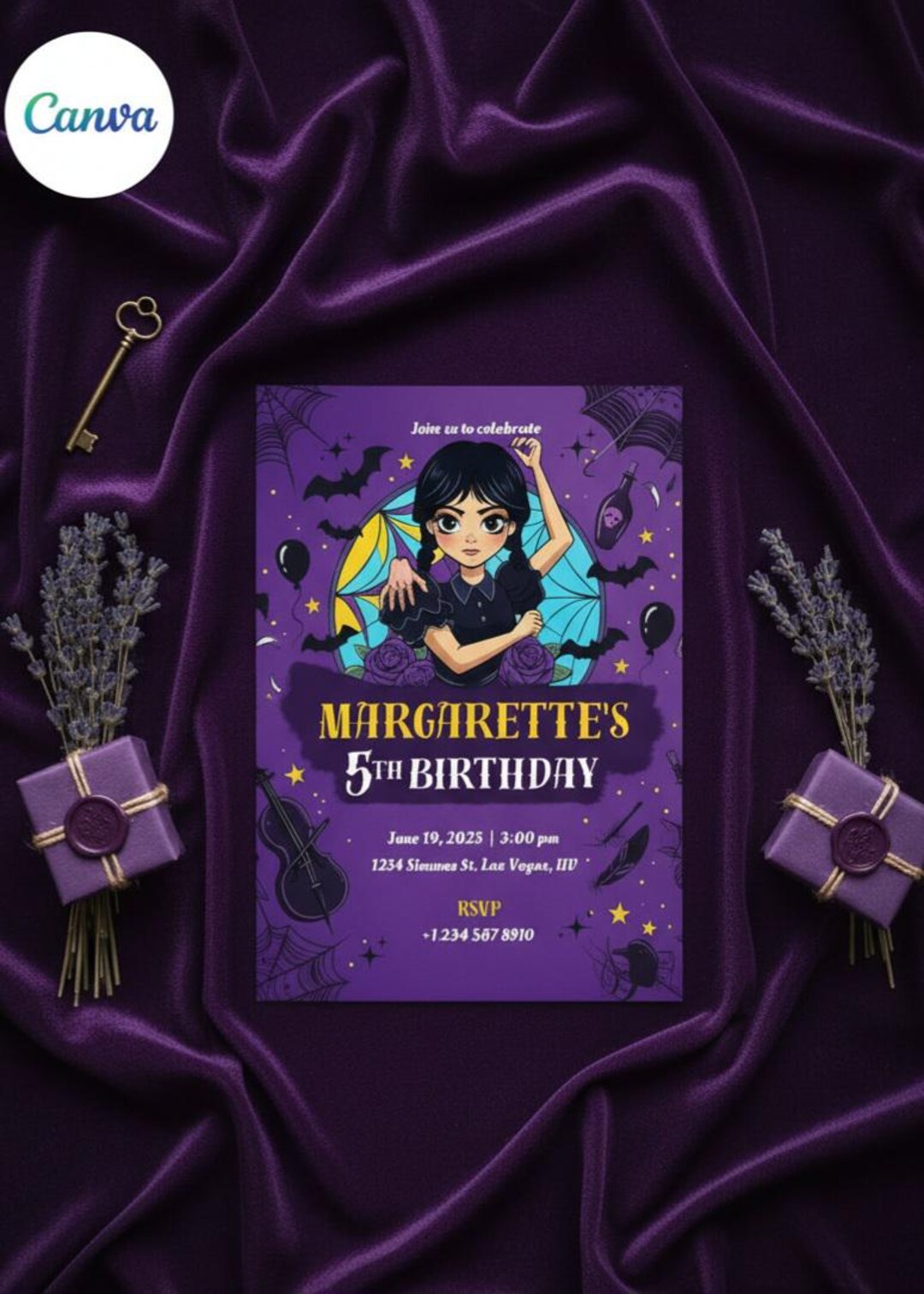 Wednesday Addams Birthday Invitation | Addams Family | Wednesday Addams ...