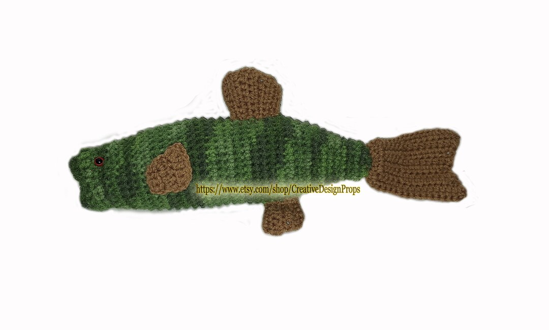 Crochet Largemouth Bass Fish Toy Fathers Day Gift Fisherman Angler ...