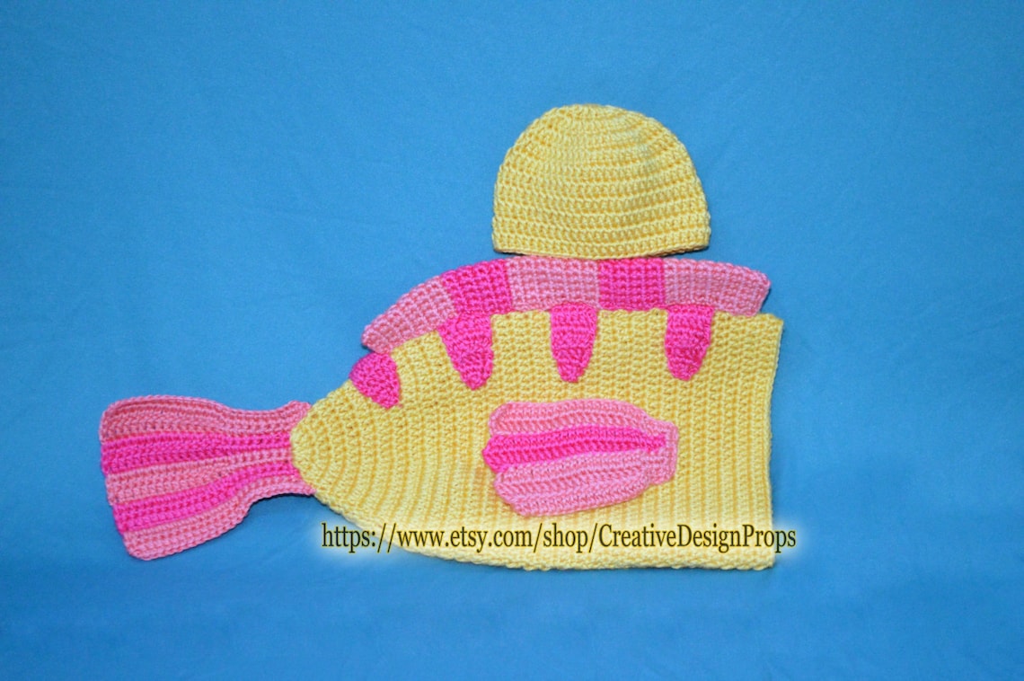 Fish Disney Costume for Baby Flounder Cocoon and Hat Set - Etsy