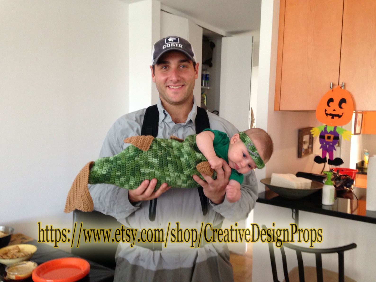 Crochet Trout Bass Fish Costume for Baby Cocoon and Headband - Etsy