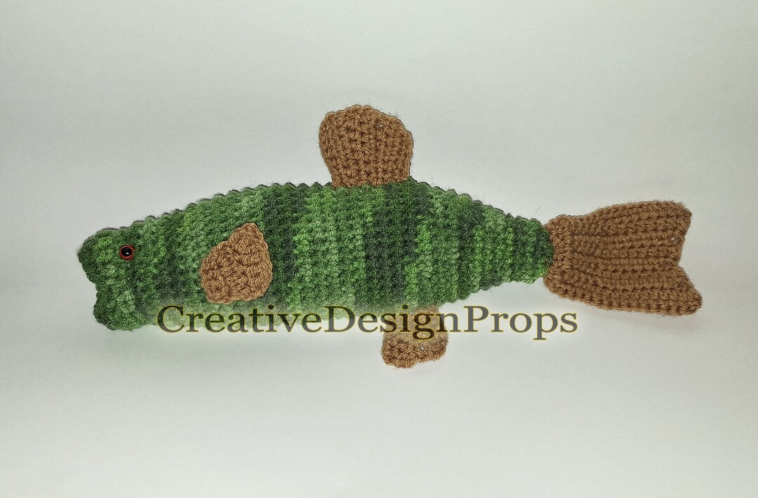 Crochet Largemouth Bass Fish Toy Fathers Day Gift Fisherman Angler ...