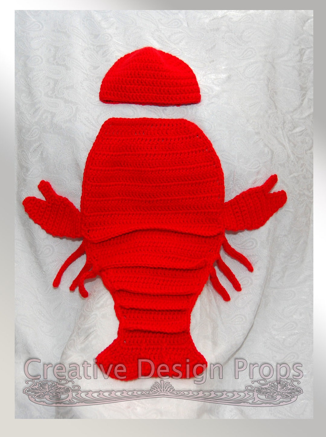 Crochet Crayfish Lobster Outfit for Newborn Baby - Crawfish Hat and ...