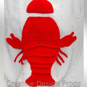 Crochet Crayfish Lobster Outfit for Newborn Baby - Crawfish Hat and ...